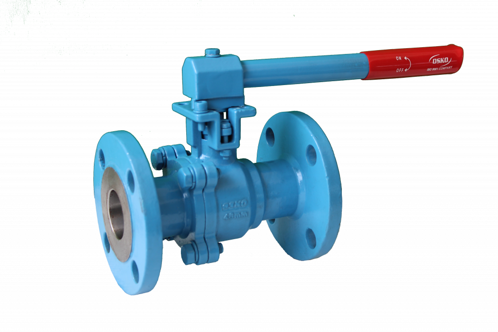 2-Piece IC Flanged End Ball Valves With ISO Mounting Pad - OSKO Valves